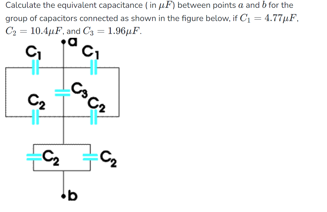 Solved Calculate the equivalent capacitance ( ﻿in μF ) | Chegg.com