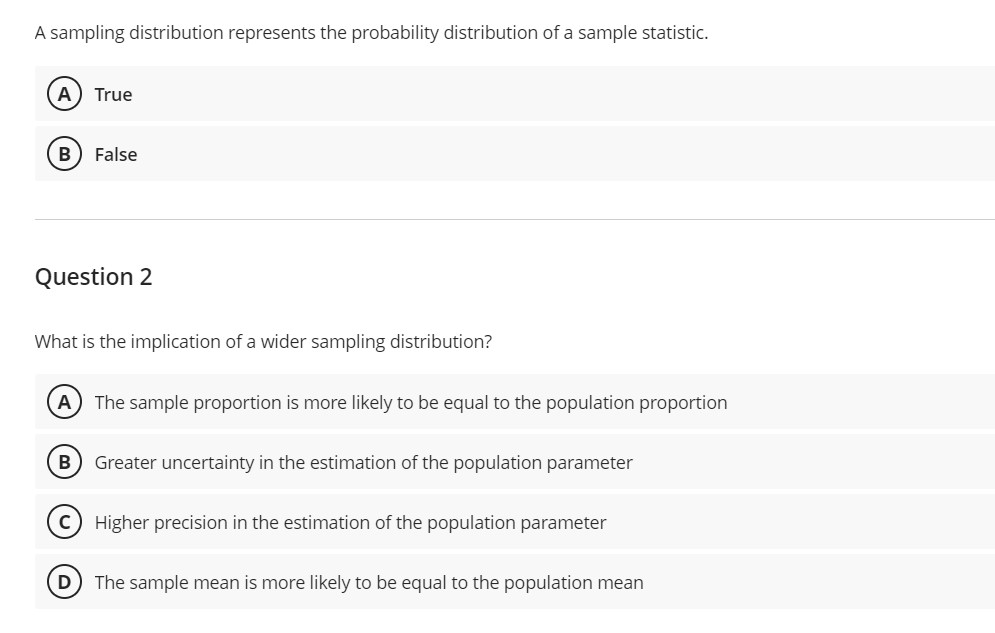 Solved A sampling distribution represents the probability | Chegg.com