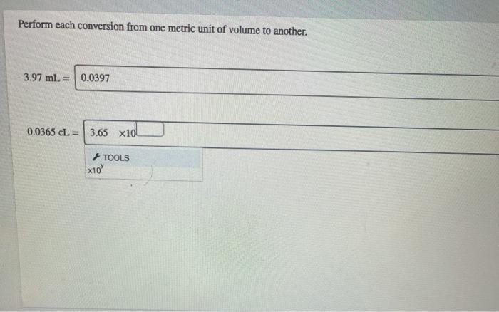 Solved Perform each conversion from one metric unit of | Chegg.com