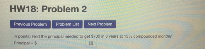 Solved HW18: Problem 2 Previous Problem Problem List Next | Chegg.com