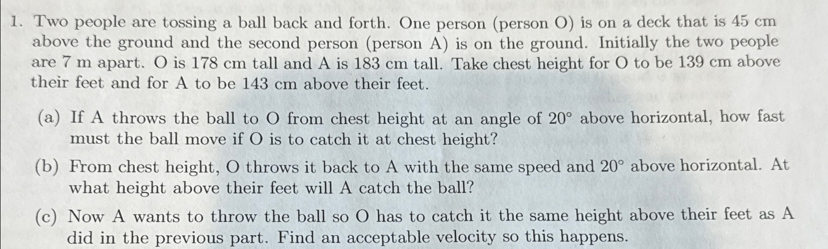 Solved Two people are tossing a ball back and forth. One | Chegg.com
