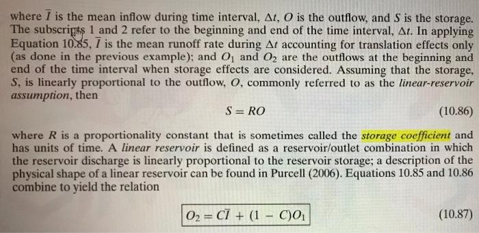 Solved whats the equation for the storage coefficient in | Chegg.com