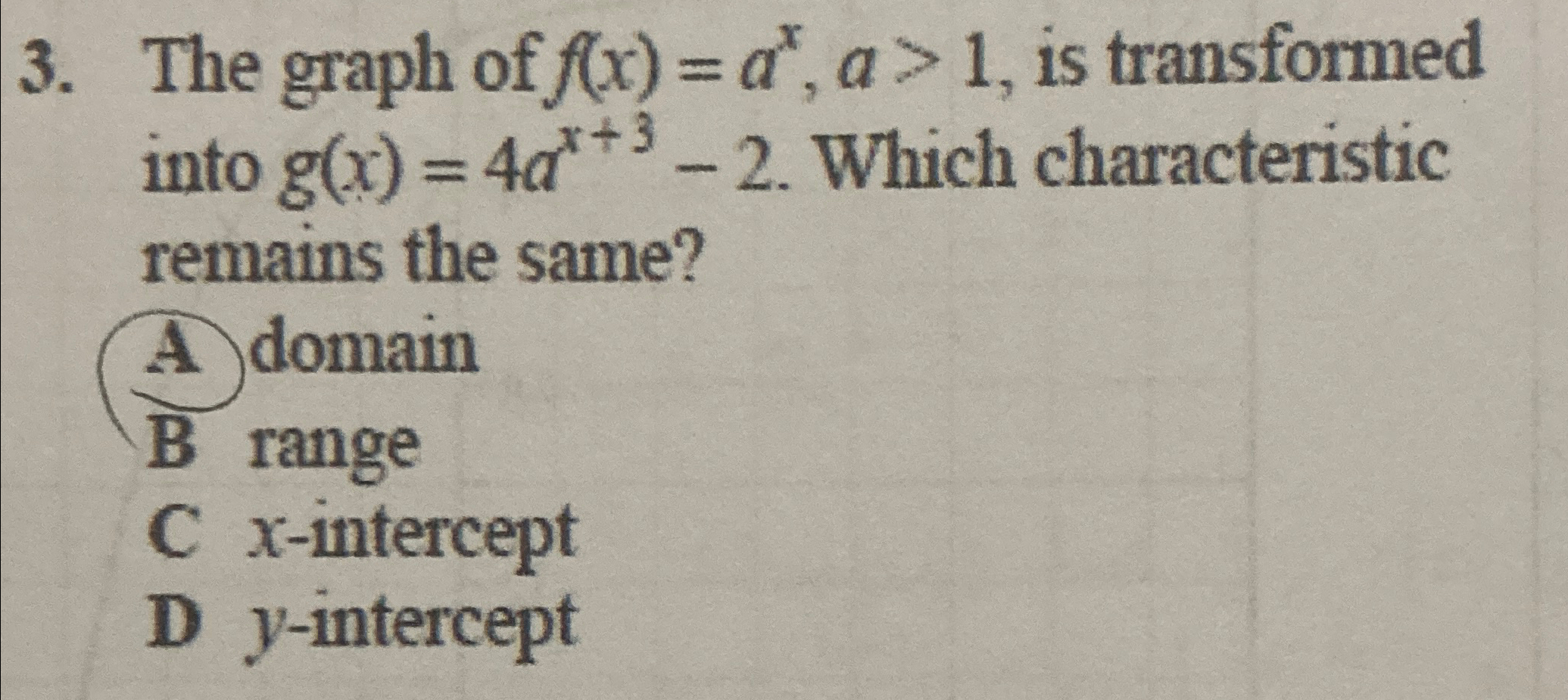Solved The graph of f(x)=ax,a>1, ﻿is transformed into | Chegg.com