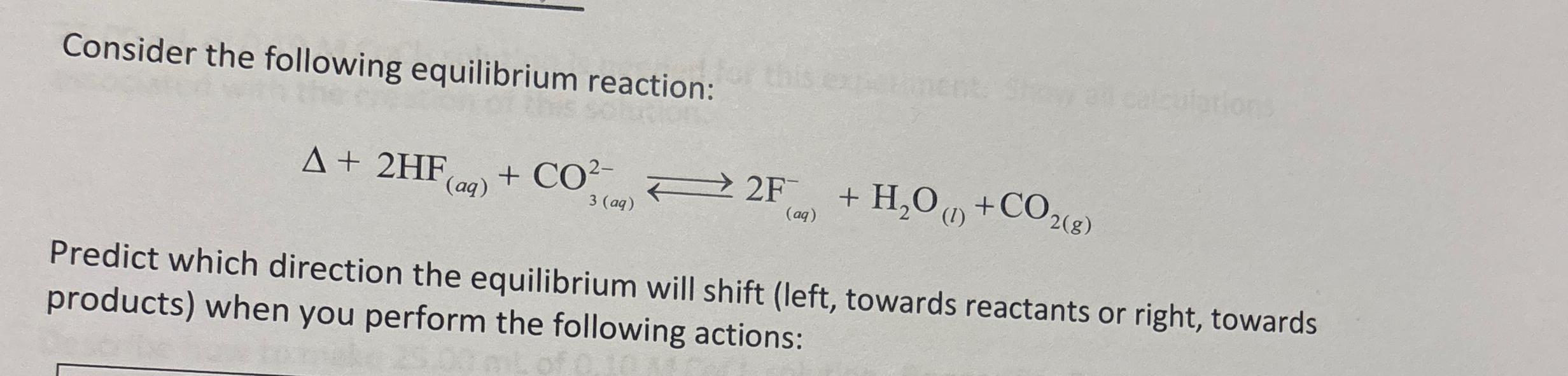 High Quality SOLUTION Consider the following equilibrium | Chegg.com