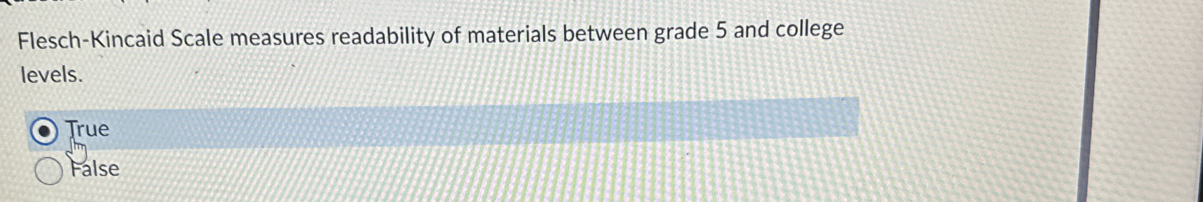 Solved Flesch-Kincaid Scale measures readability of | Chegg.com
