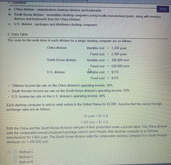Solved 2. People Able Computer, Inc., with headquarters in | Chegg.com