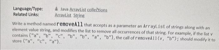 Solved Language Type Java Arraylist Collections Related