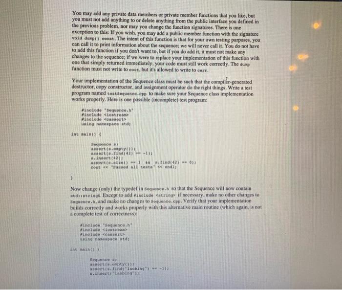 Solved Sequence of strings (an abstract data type) | Chegg.com