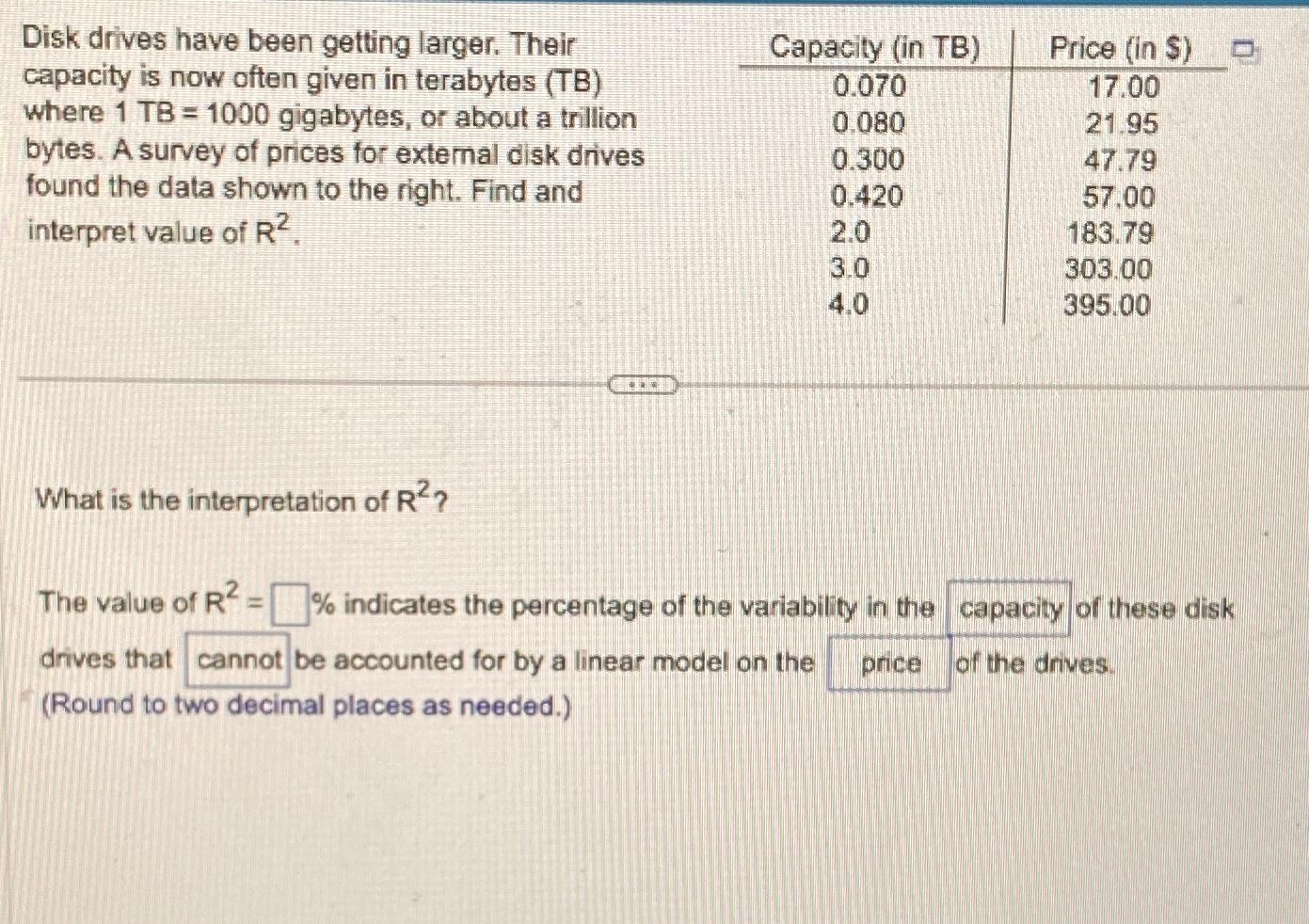 Solved Disk drives have been getting larger. Their capacity | Chegg.com