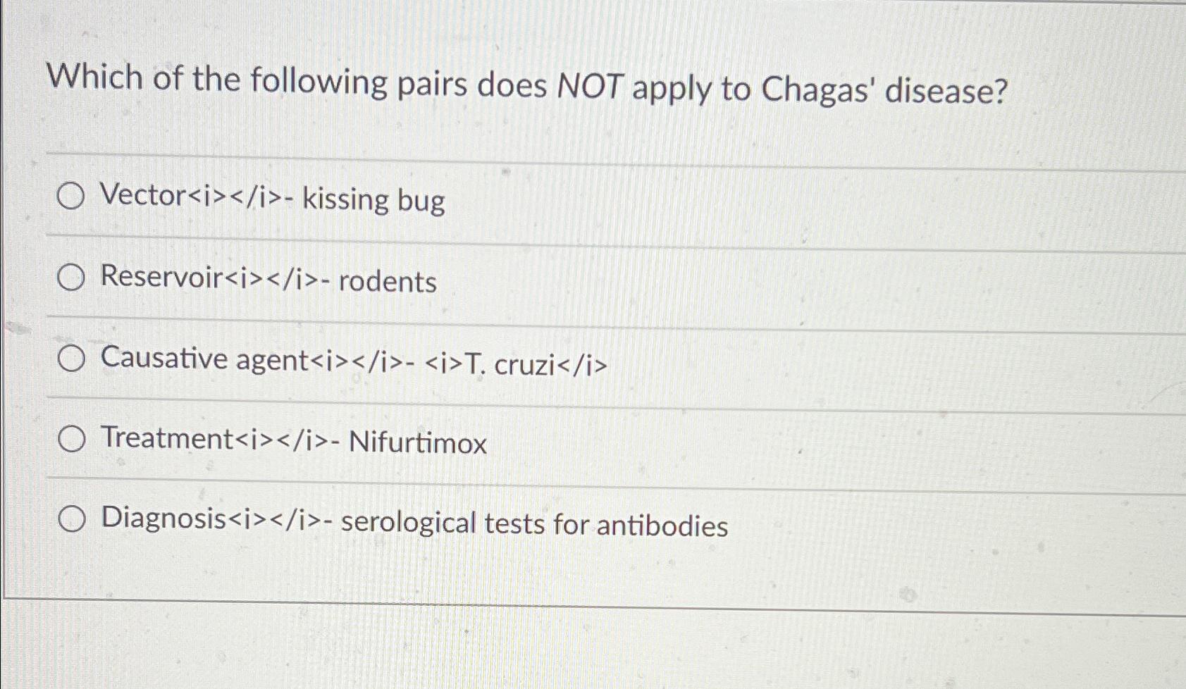 Solved Which of the following pairs does NOT apply to | Chegg.com