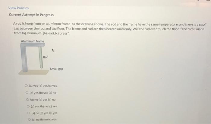 Solved View Policies Current Attempt in Progress A rod is | Chegg.com