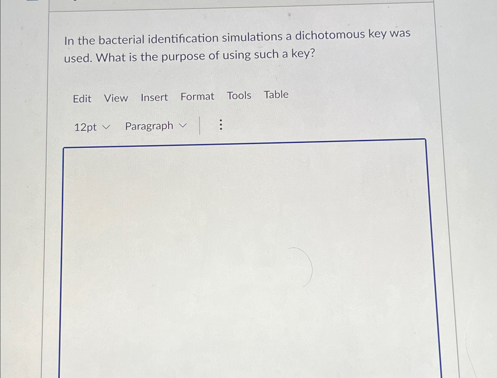 Solved In the bacterial identification simulations a | Chegg.com