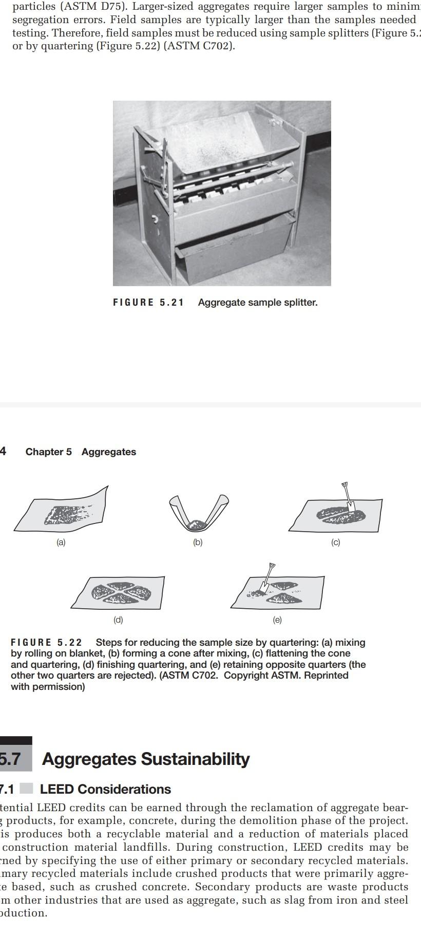 Solved particles (ASTM D75). Larger-sized aggregates require | Chegg.com