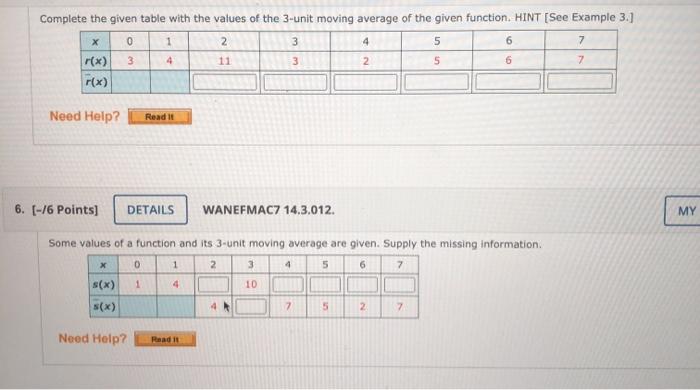 Solved 0 1 3 4 5 6 7 Complete the given table with the | Chegg.com