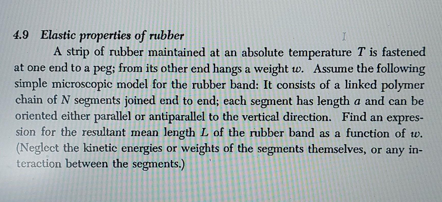 Solved 4.9 Elastic properties of rubber A strip of rubber | Chegg.com