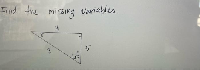 Solved Find the missing variables. у X* 2 | Chegg.com