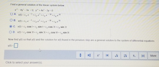 Solved Solve the given initial value problem. dx dt = 6x +y, | Chegg.com