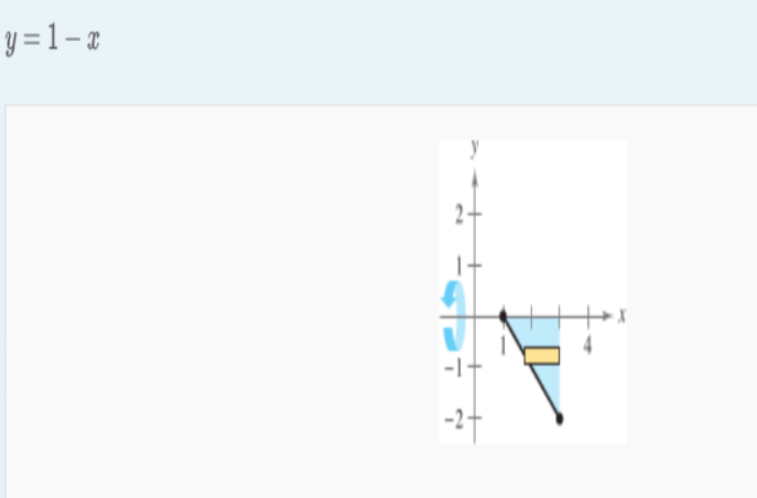 Solved y=1-x, ﻿rotated around x axis Find the volume using | Chegg.com
