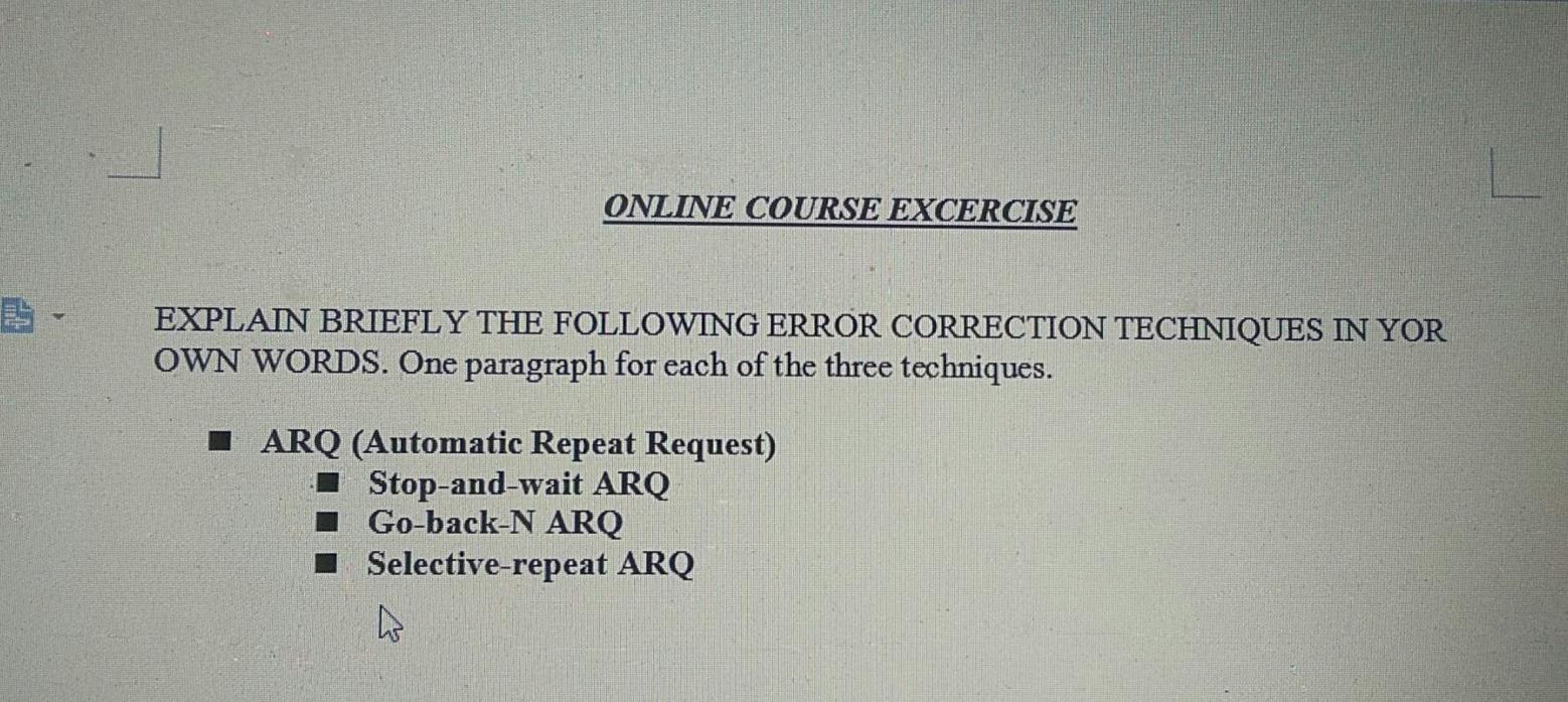 Solved ONLINE COURSE EXCERCISE EXPLAIN BRIEFLY THE FOLLOWING | Chegg.com