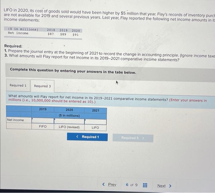 Solved Exercise 20-8 (Algo) Change in inventory methods; | Chegg.com