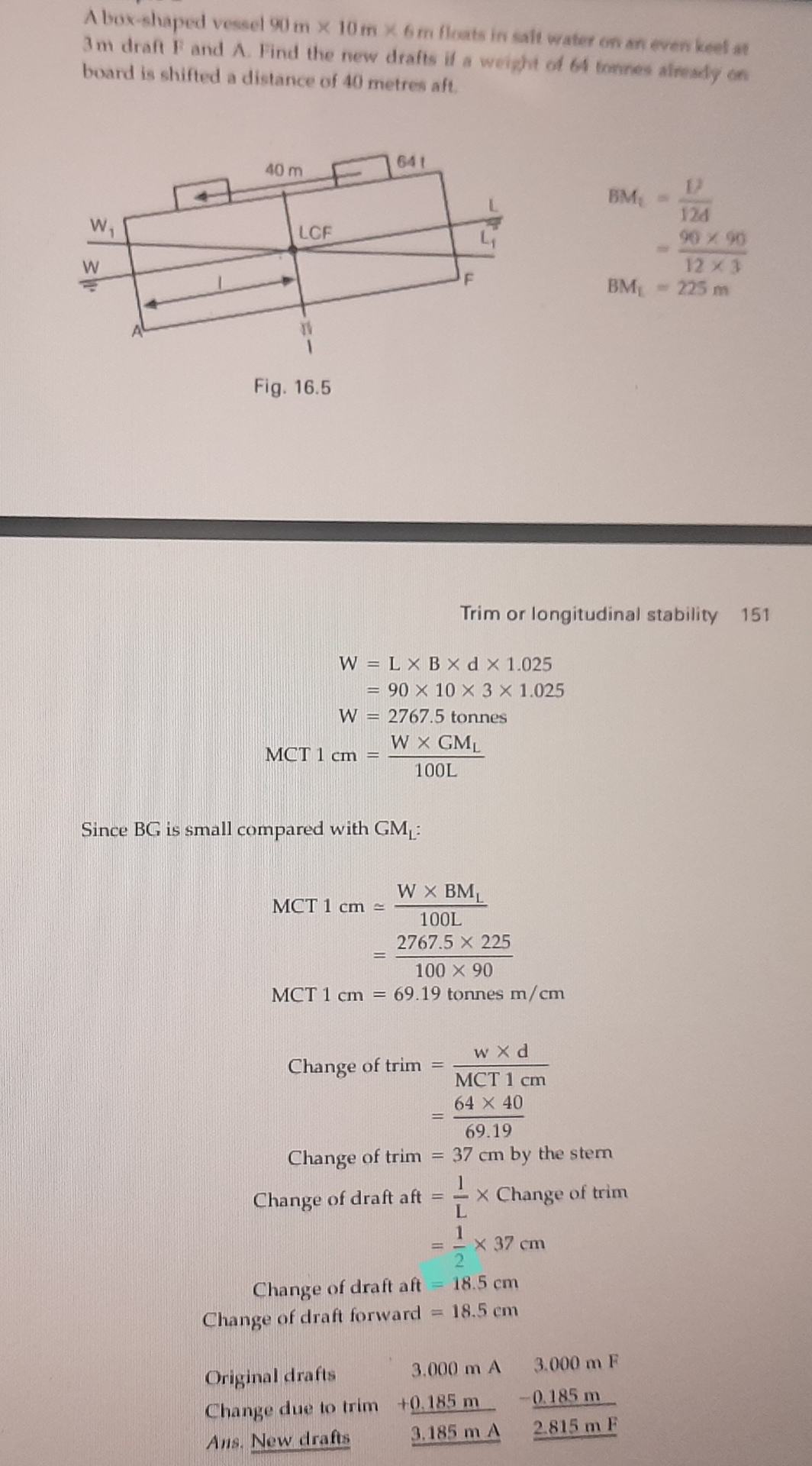 Solved where from that 2 ﻿comes off?A box-shaped vessel | Chegg.com