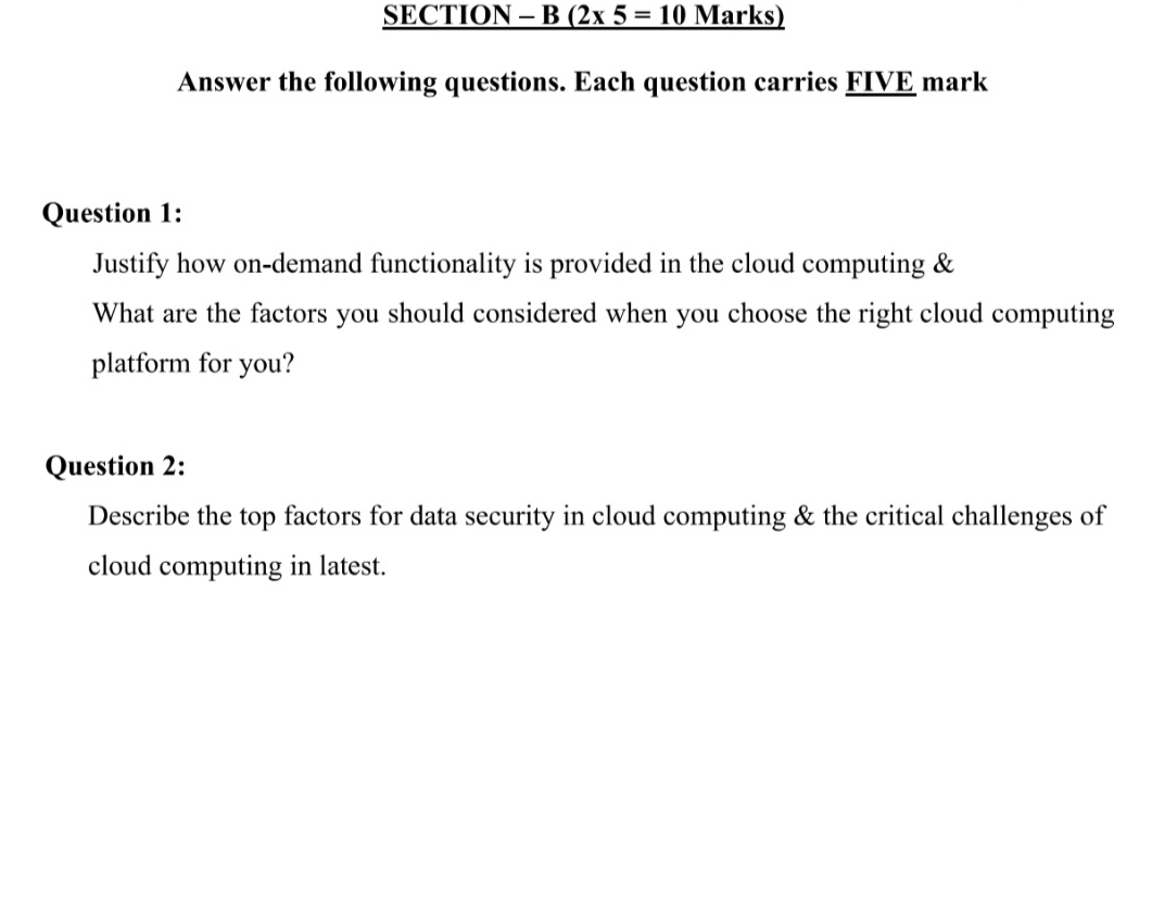 Solved Answer the following questions. Each question carries | Chegg.com