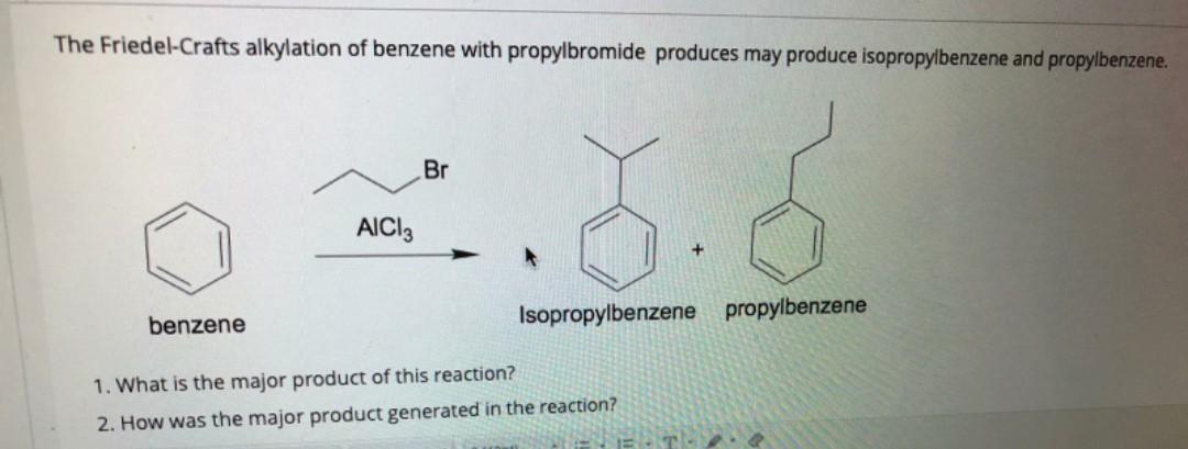 Solved The Friedel-Crafts alkylation of benzene with | Chegg.com