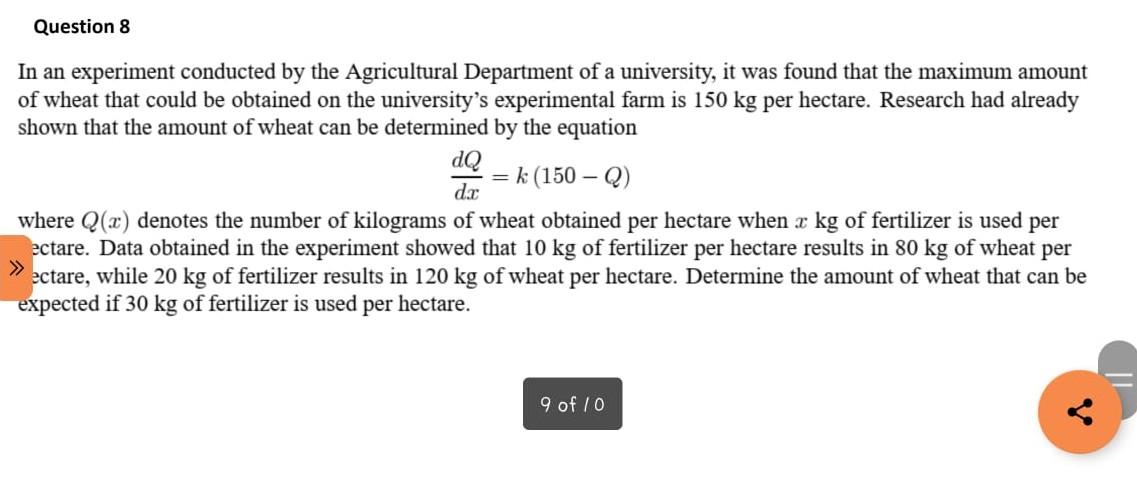 Solved In an experiment conducted by the Agricultural | Chegg.com