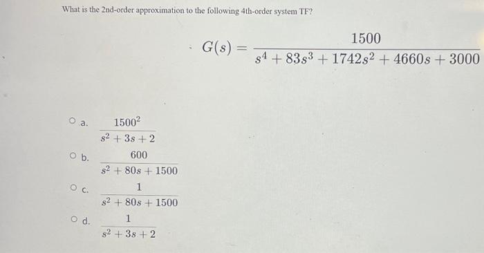 Solved What is the 2nd-order approximation to the following | Chegg.com