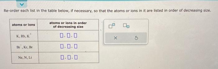 Solved Re-order each list in the table below, if necessary, | Chegg.com