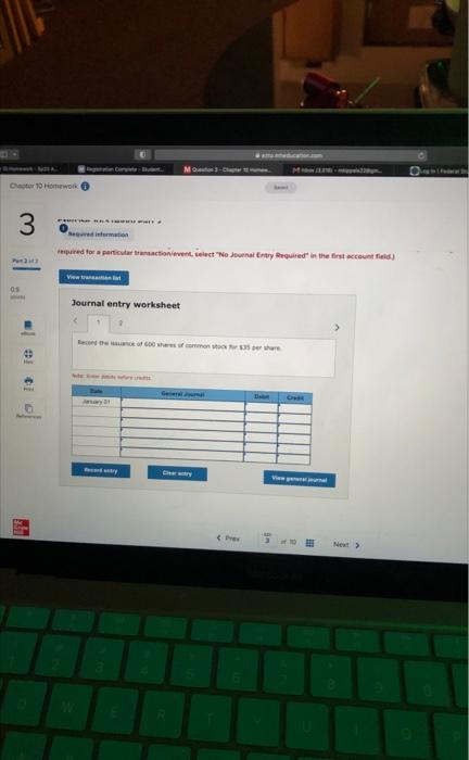 Solved Required information Exercise 10-3 (Algo) Record the | Chegg.com
