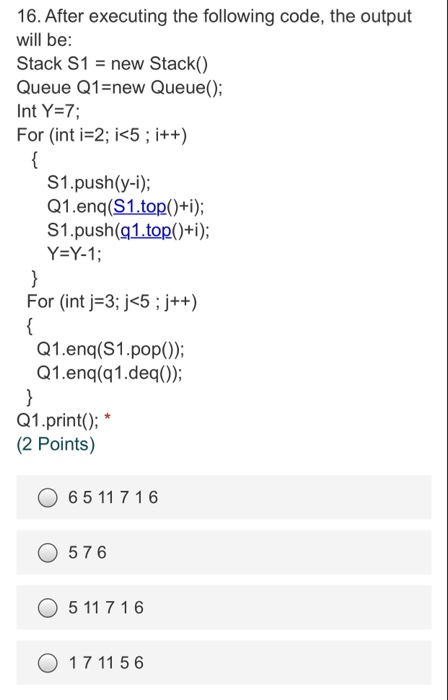 Solved 15 Write A Method In The Queue Class To Print The