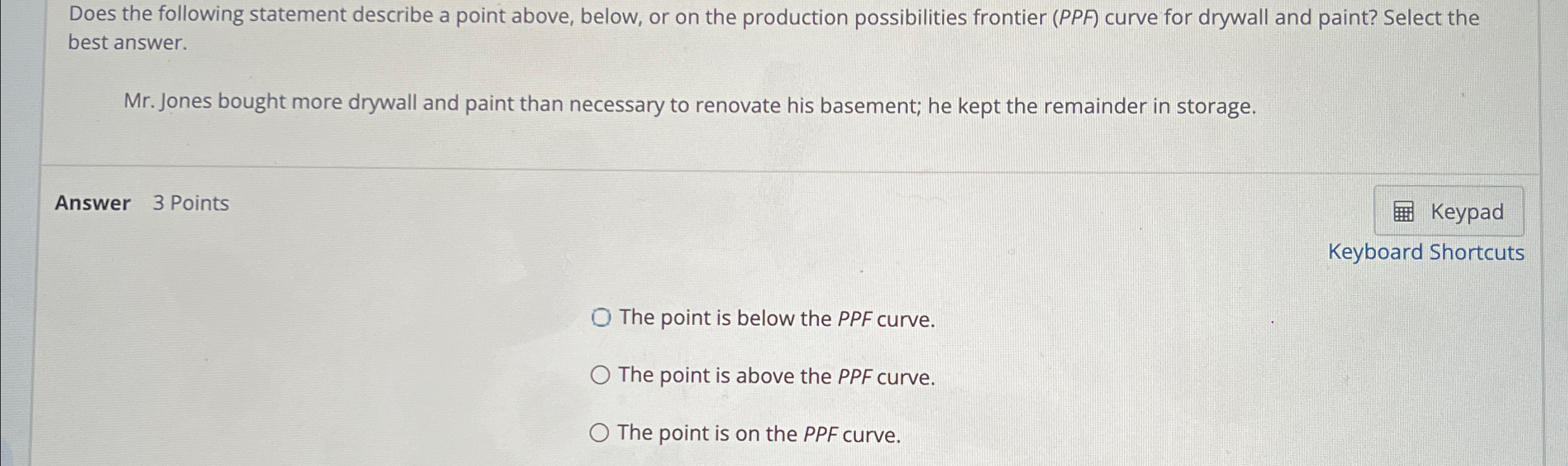 Solved Does the following statement describe a point above, | Chegg.com