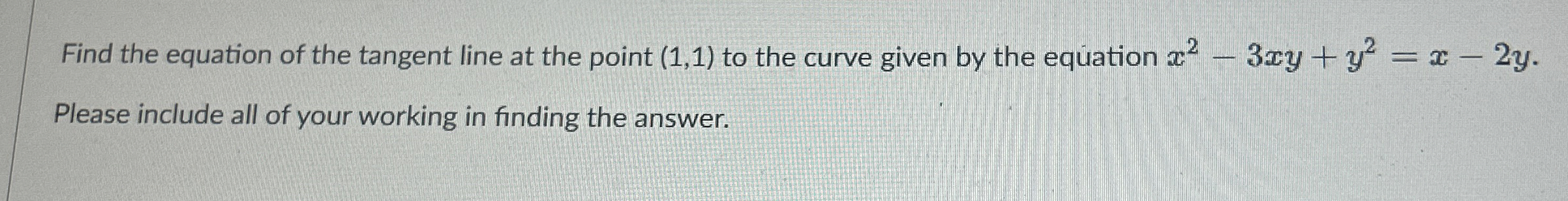 Solved Find the equation of the tangent line at the point | Chegg.com