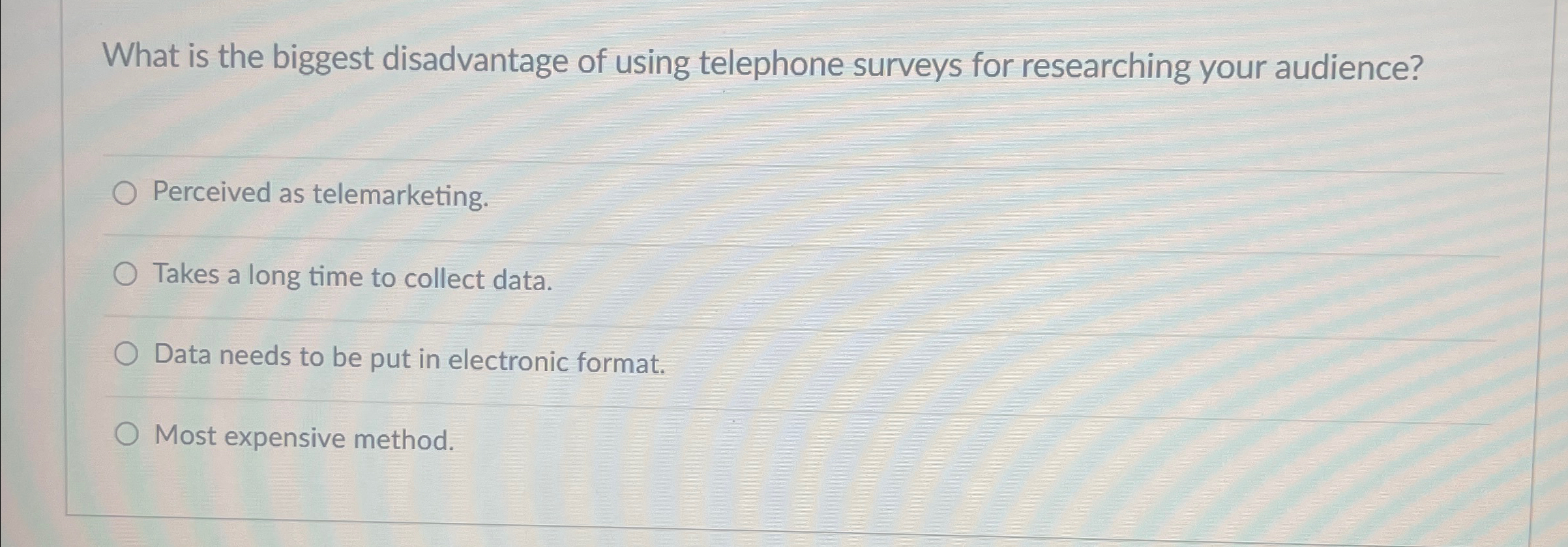 Solved What is the biggest disadvantage of using telephone | Chegg.com