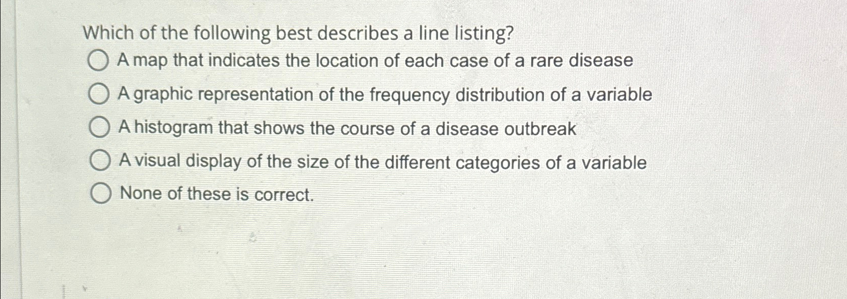 Solved Which of the following best describes a line | Chegg.com