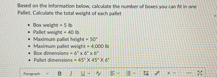 Solved Based on the information below, calculate the number | Chegg.com