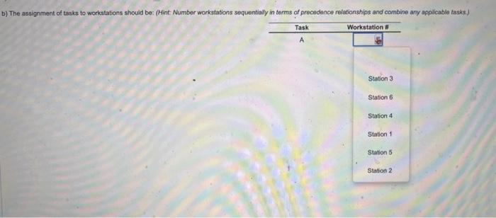 Solved list the Tasks with the corresponding workstations . | Chegg.com