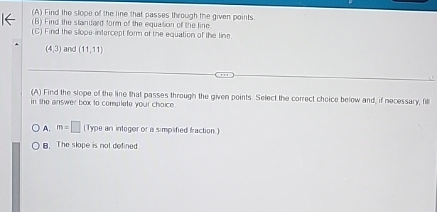 Solved (A) ﻿Find the slope of the line that passes through | Chegg.com
