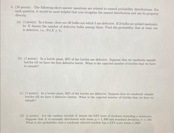 Solved use probability distribution functions, such as | Chegg.com