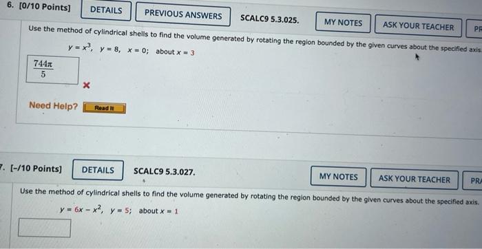 Solved PR 6. [0/10 Points] DETAILS PREVIOUS ANSWERS SCALC9 | Chegg.com