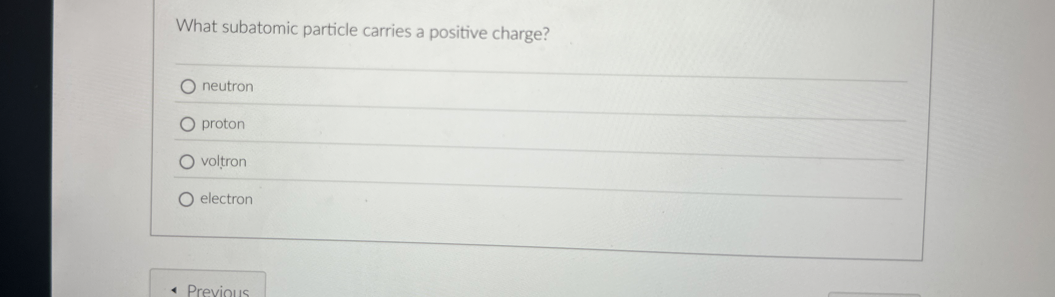 Solved How to solve What subatomic particle carries a | Chegg.com