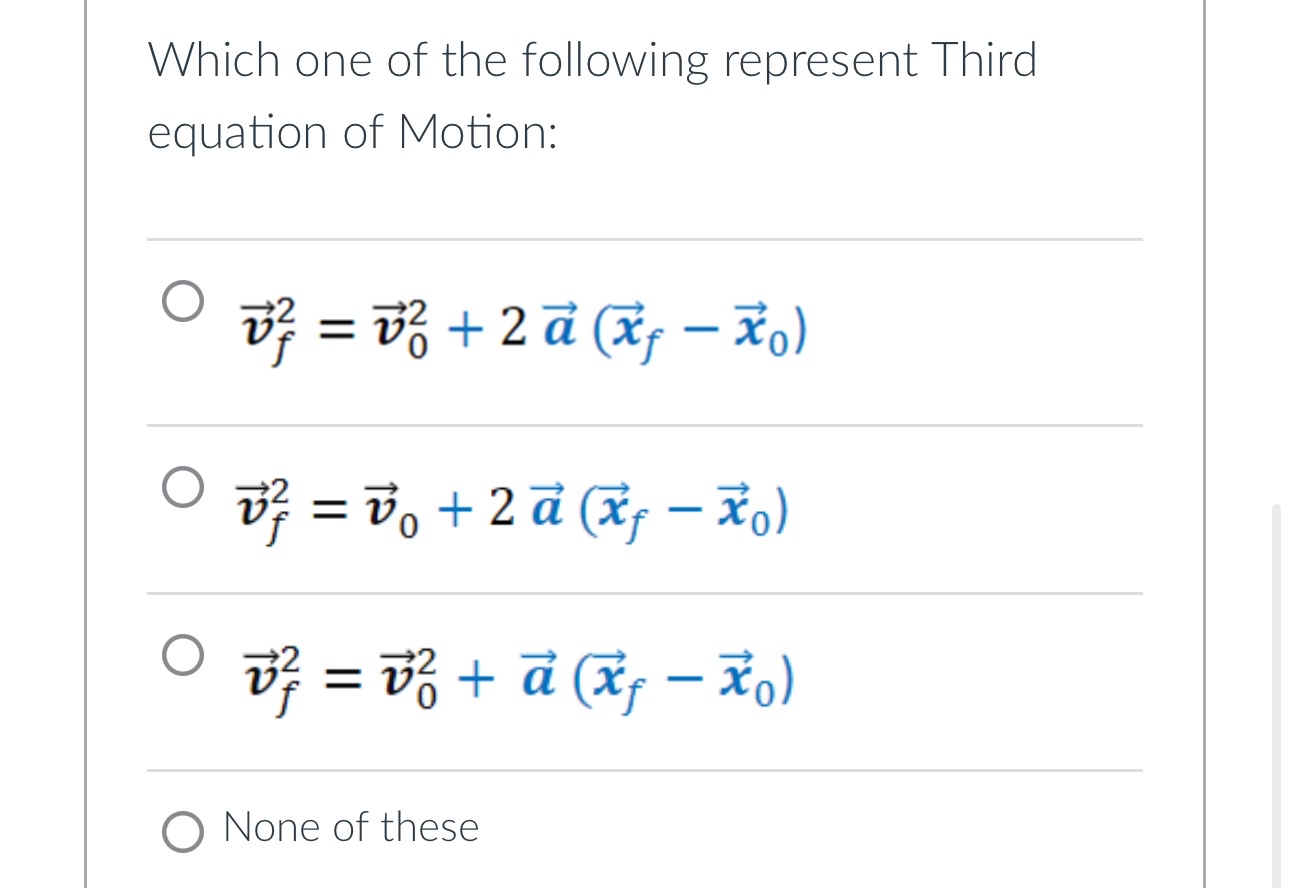 Solved Which one of the following represent Third equation | Chegg.com