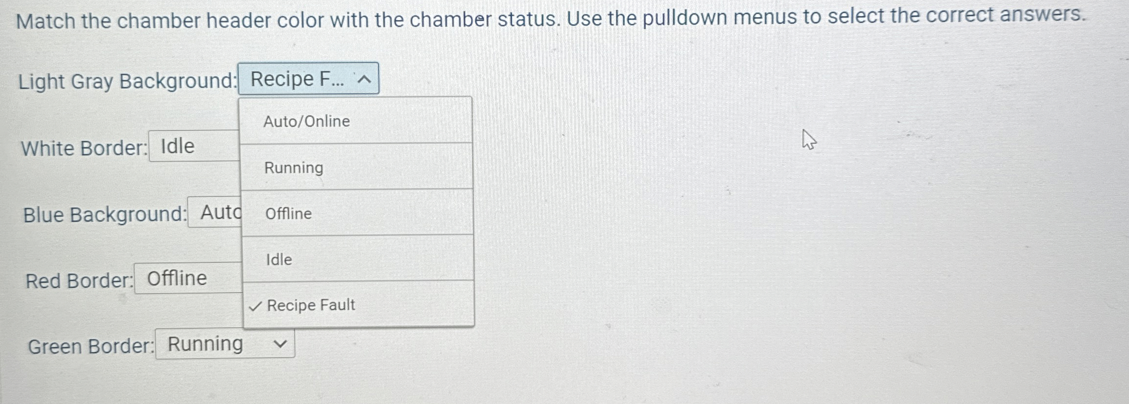 Solved Match the chamber header color with the chamber | Chegg.com