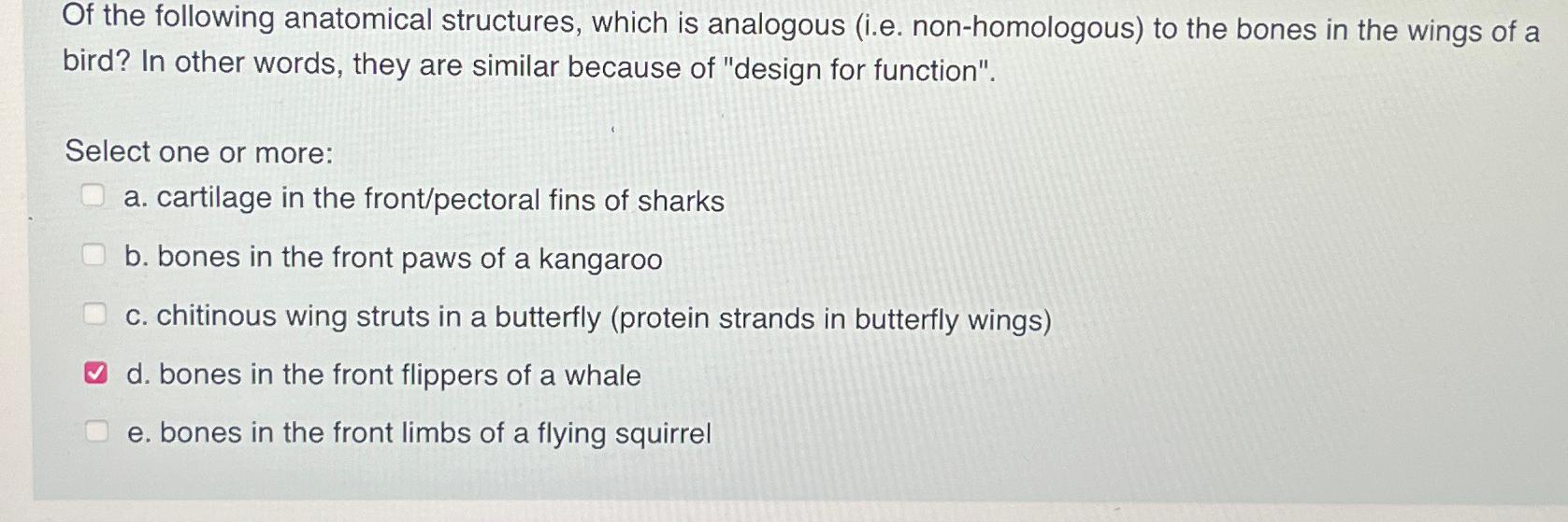 Solved Of the following anatomical structures, which is | Chegg.com