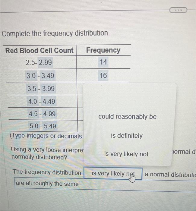 Solved Refer to the accompanying data set of red blood cell | Chegg.com