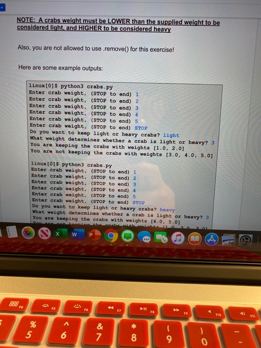 Solved Part 3B: Ask for weights ":write code that asks the | Chegg.com