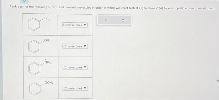 Solved or each of the substituted benzene molecules below, | Chegg.com