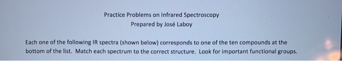 Solved Practice Problems On Infrared Spectroscopy Prepared 6396