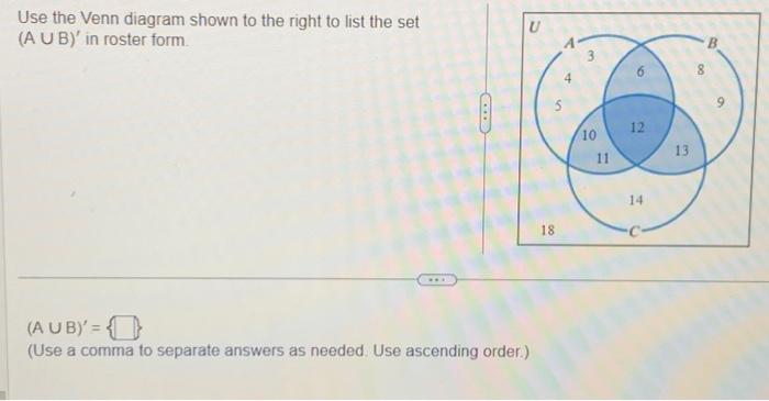 Solved Use the Venn diagram shown to the right to list the | Chegg.com